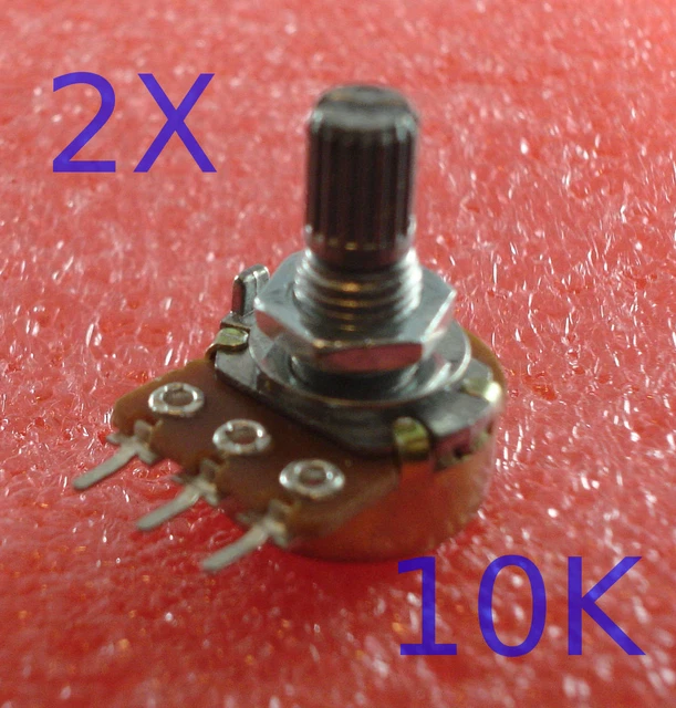 2 X LINEAR Potentiometer B10K 10K Linear Potentiometer with Nut with ...