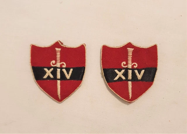 ORIGINAL WW2 BRITISH XIV Army Insignia Set ''Forgotten Army'' Far East ...