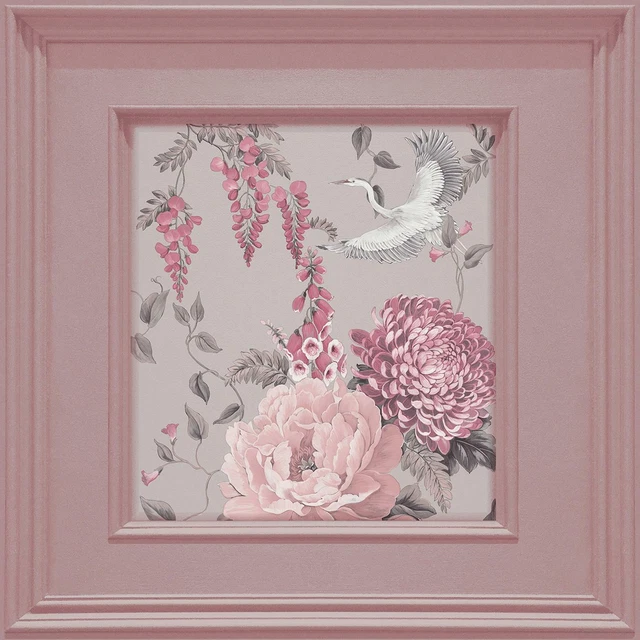 BELGRAVIA CORINTHIA WOOD Panel Wallpaper Roman Flowers Leaves Cranes ...