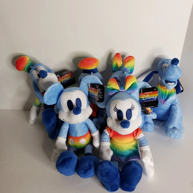 DISNEY RAINBOW PRIDE Mickey Minnie Pluto Goofy Donald Daisy Plush LGBTQ ...