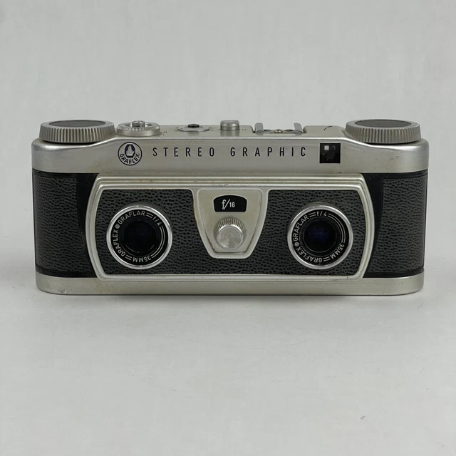VINTAGE GRAFLEX STEREO Graphic 35mm Film f/4 Camera with Original ...