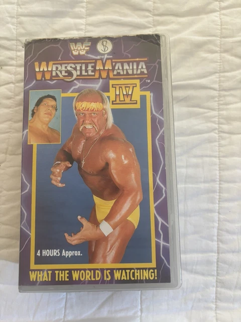WWF WWE WRESTLEMANIA 4 IV VHS Double Tape Wrestling Silver Vision Hulk ...