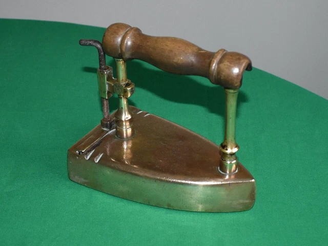 LOVELY ANTIQUE GEORGIAN Brass Box/Slug Iron - With It's Cast Iron 'Slug ...