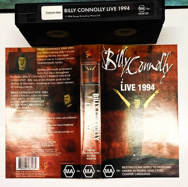 BILLY CONNOLLY LIVE In 1994. Vintage VHS Tape $9.30 - PicClick AU