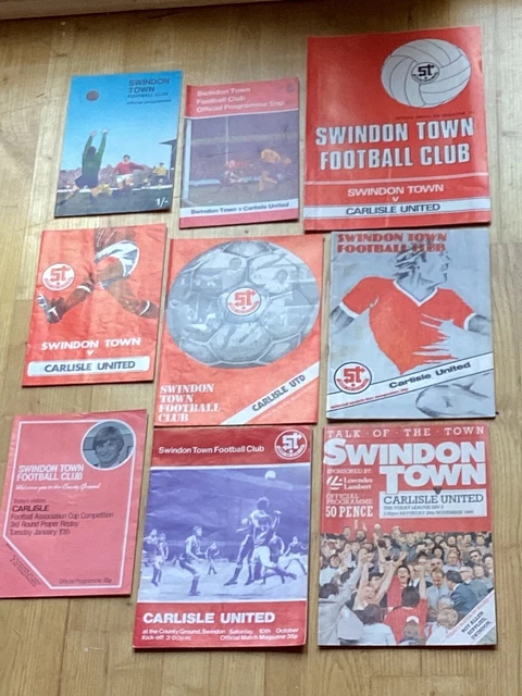 SWINDON TOWN V CARLISLE UTD Football match programmes - Collection x9 STFC homes £19.99 ...