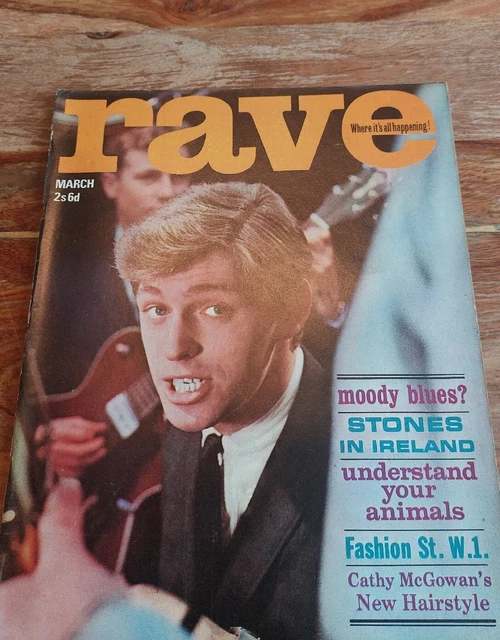 RARE RAVE MAGAZINE MARCH 1965 Stones Moody Blues Georgie F Beatles ...