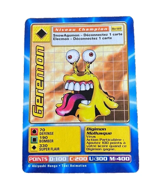 CARTE GEREMON DIGIMON 1999 bandai toei animation French cards niveau champion EUR 3,00 - PicClick FR