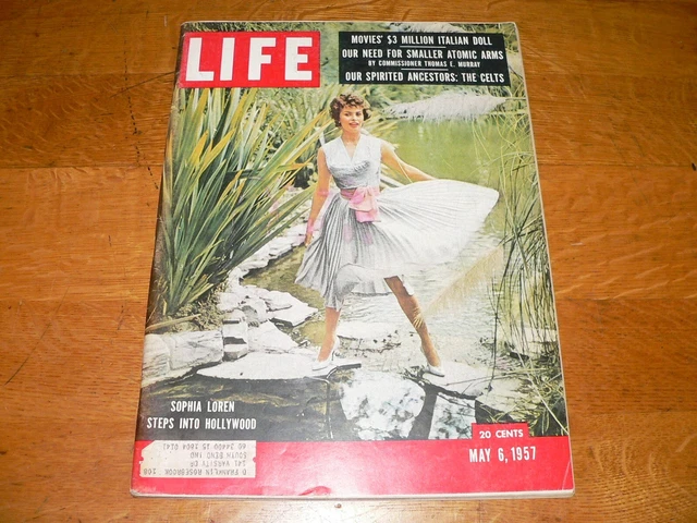 VINTAGE MAY 6, 1957 Issue of Life Magazine Sophia Loren Cover, Nuclear ...