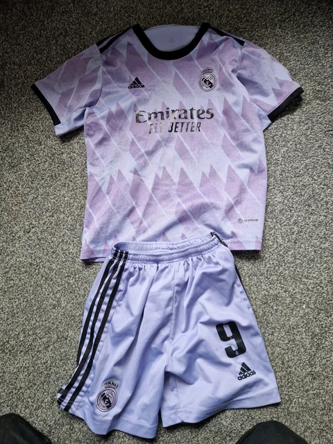 KIDS REAL MADRID Football Shirt Benzema 9 Kit Size 28 £10.00 - PicClick UK
