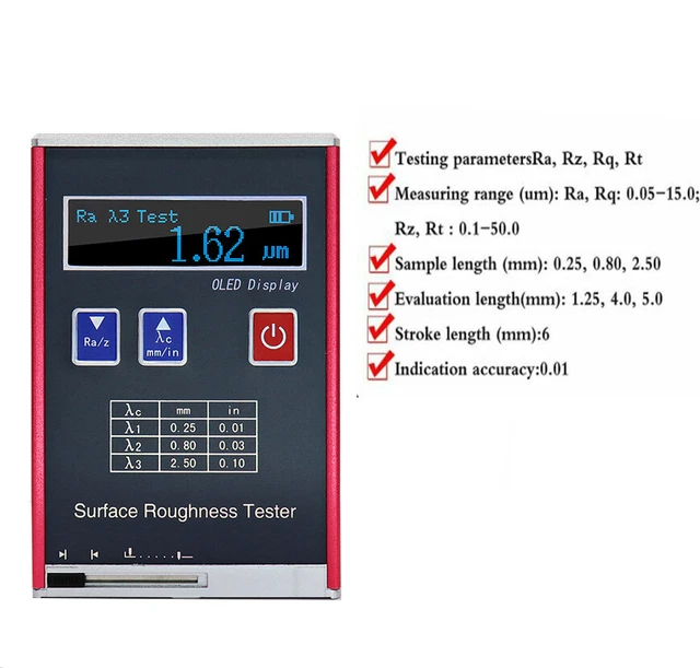 DIGITAL SURFACE ROUGHNESS Tester Profile Gauge Profilometer with Ra Rz ...