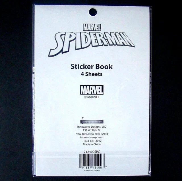 MARVEL SPIDER-MAN STICKER Book 4 Sheets 300+ Stickers Includes Puffy ...