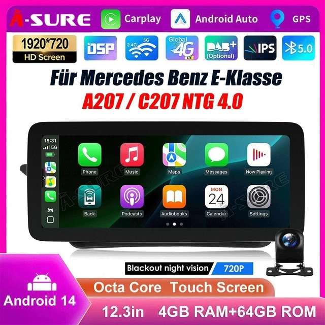 12& ANDROID 15 Autoradio Carplay +Kam SWC DSP Für Mercedes Benz A207 ...