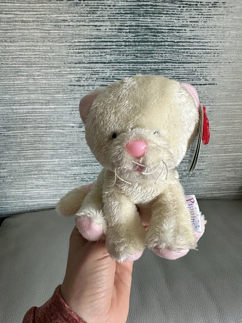 KEEL TOYS PIPPINS Cat 14 cm tall Soft Toy new with tag cream kitten ...