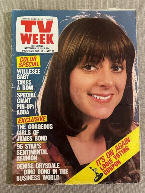 VINTAGE TELEVISION - "Australian TV Week" Nov 1975 ABBA pinup Denise ...