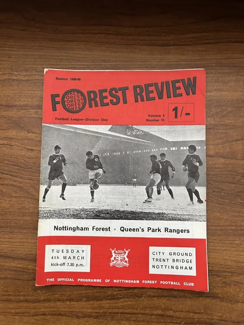3 X NOTTINGHAM Forest Home Programmes 1968-1969 Season, Division 1 £3. ...