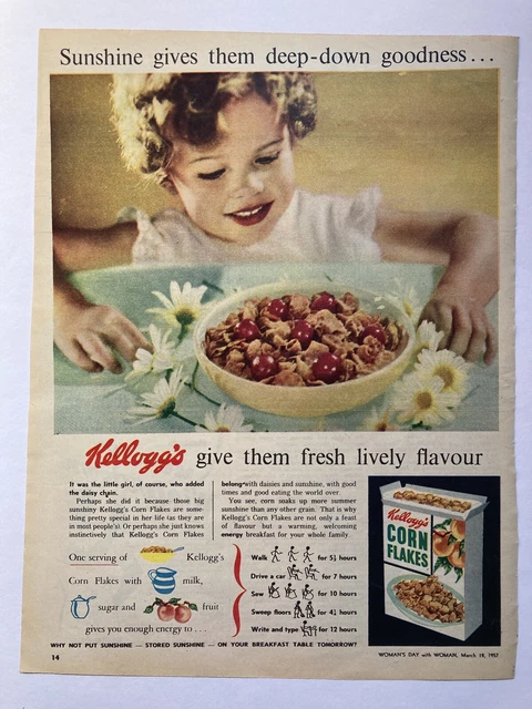 VINTAGE PRINT AD 1957 Kellogg's Corn Flakes Australian Advertising $13. ...
