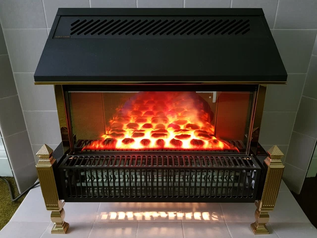 DIMPLEX LYMINGTON 2KW Radiant Electric Fire Black Brass £50.00 ...