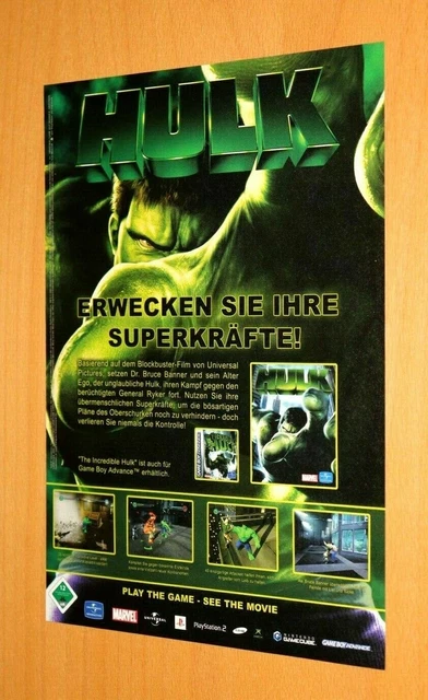 2003 HULK VIDEO game PS2 Xbox GameCube Vintage Promo Poster / Ad Art ...