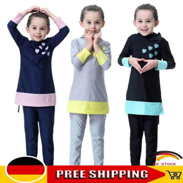 KINDER MÄDCHEN MUSLIM Islamisch Badeanzug Burkini Set Schwimmanzug ...