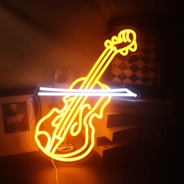 LED SIGN - Violin Neon Light, Music Player Decor, Art Wall Art ...