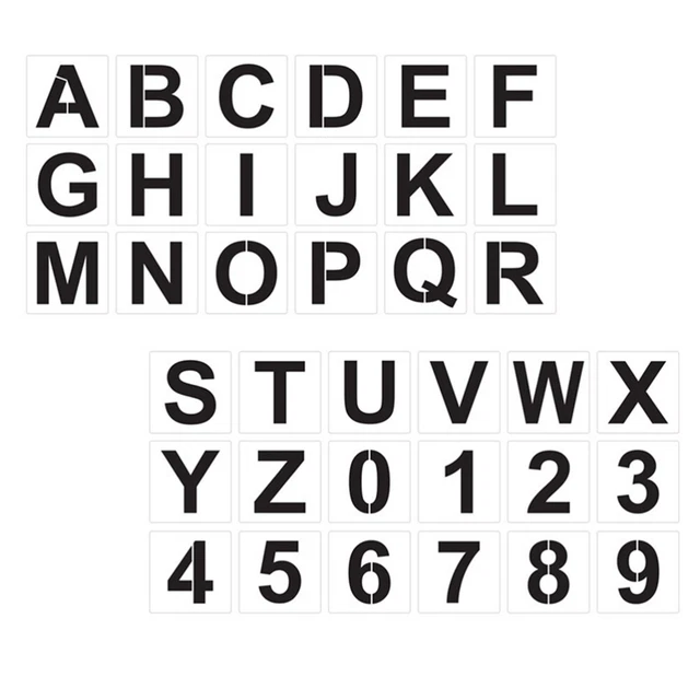 POCHOIRS DE DESSIN alphabet modèle alphanumérique pochoir de tampon ...