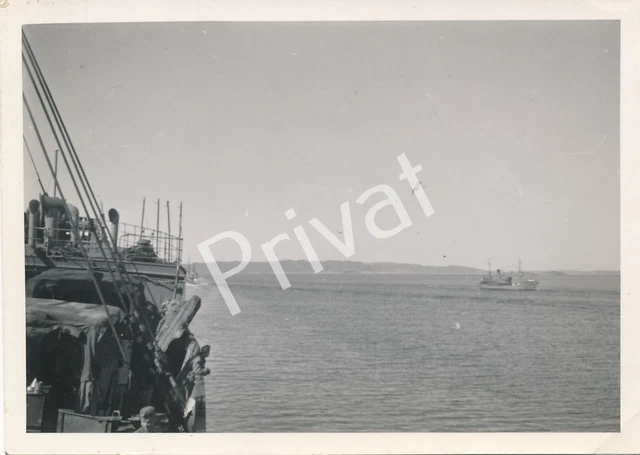 FOTO WKII WEHRMACHT Kielwasser Minensuchboot Oslo Fjord Norway L1.99 ...
