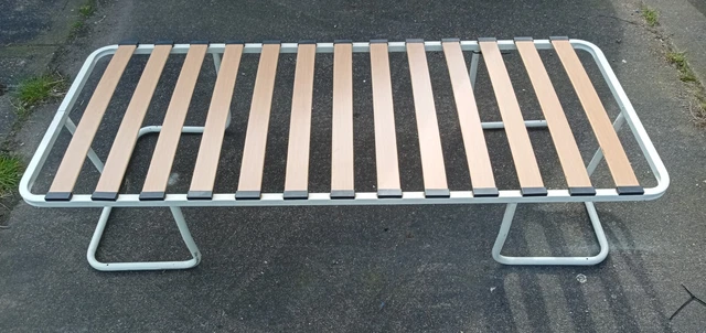 SINGLE METAL BED Frame with Wooden Support Slats £9.99 - PicClick UK