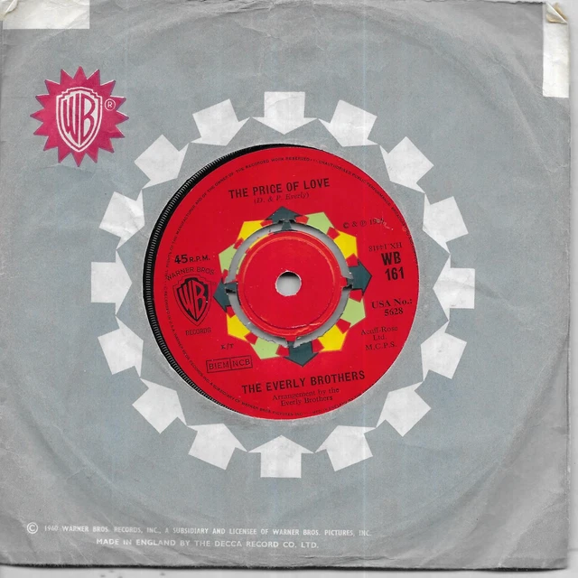 EVERLY BROTHERS THE Price Of Love / It Only Costs A Dime UK 45 7 ...