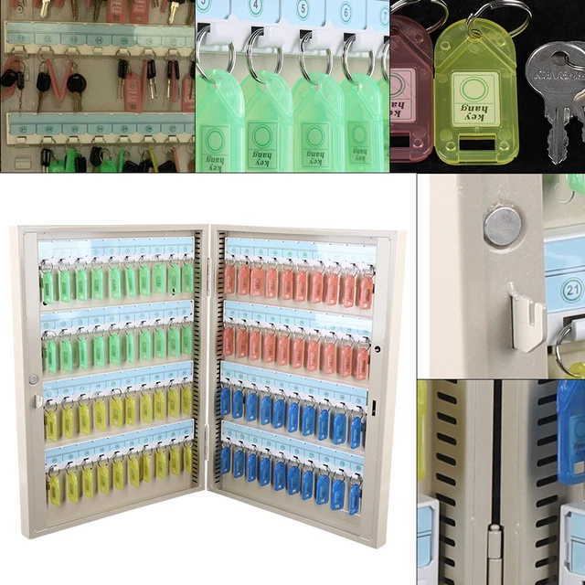 WALL MOUNT 80 Key Storage Cabinet Lock Box Safe Organizer Car ...