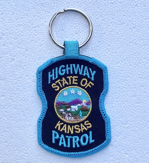 KANSAS HIGHWAY PATROL State Police Patch Keychain Authentic Rare Brand ...