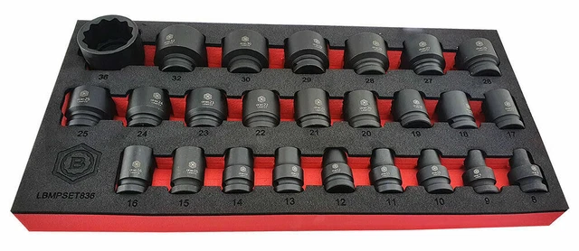 BRITOOL HALLMARK 1/2 Drive Air Impact Socket Set BI-HEX * DOUBLE CUT ...