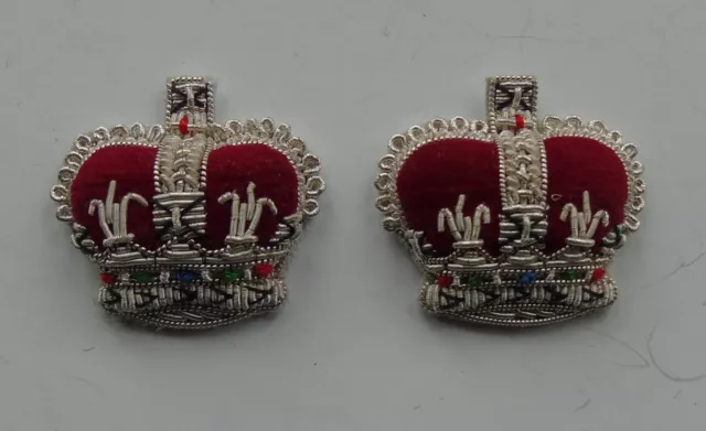 BRITISH ARMY HOUSEHOLD Division Embroidered/Bullion Majors Rank Crowns ...