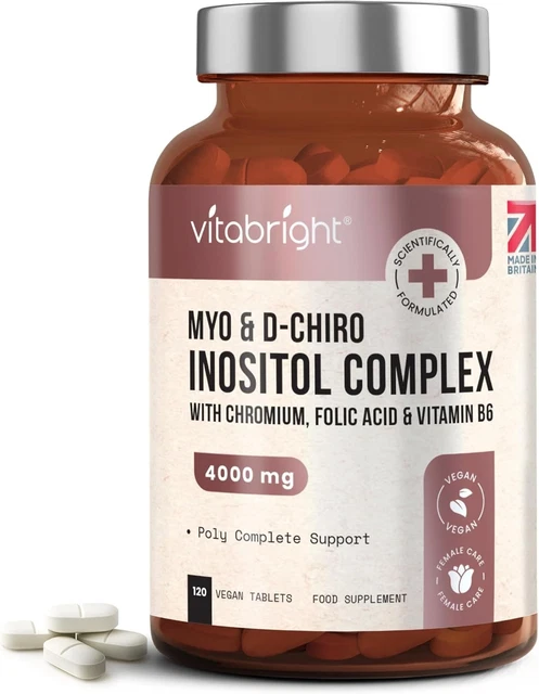 MYO INOSITOL & D-Chiro Inositol Tablets + Folate & Chromium for PCOS £ ...