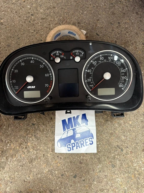 VW GOLF MK4 R32 Speedo Instrument Cluster Clocks 3.2 V6 180mph Gti V5 ...