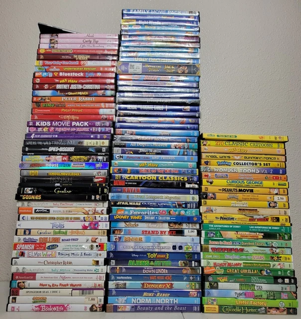 LOT OF 100+ DVD’s Kids & Family Children's Spongebob Dora Elmo Disney ...