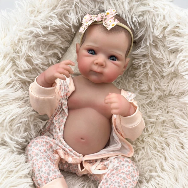19& LIFELIKE REBORN Baby Doll Soft Body Visible Veins 3D Skin Girl Bath ...