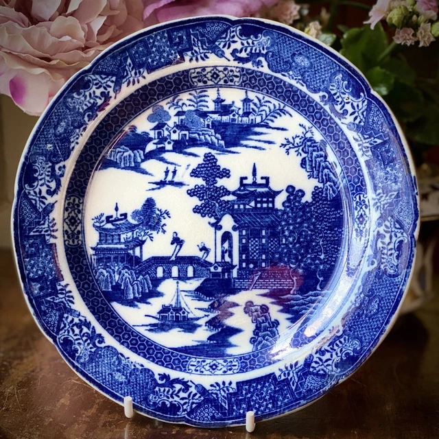 LEEDS POTTERY BLUE & White Pearlware Chinoiserie Side/Tea Plate @1800 ...