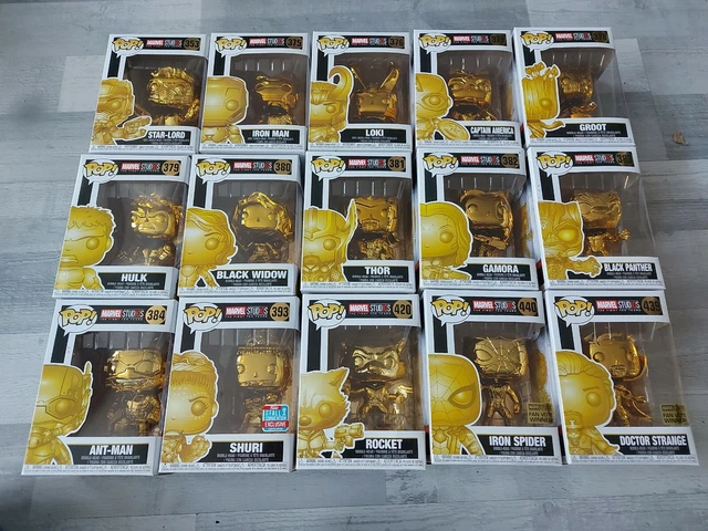 FUNKO POP MARVEL studios gold chrome The First 10 Years full set £114. ...