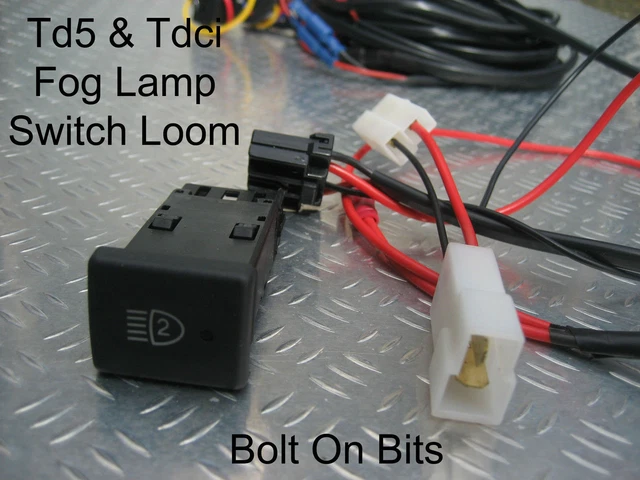 LAND ROVER DEFENDER Td5 & Tdci Front Fog Wiring Kit Dash Switch etc ...