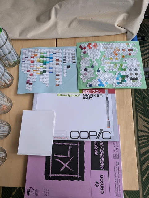 COPIC MARKERS AND Copic Paper Lot (84) | USED/LIKE-NEW | Copic Sketch ...