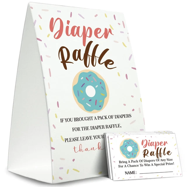 DIAPER RAFFLE SIGN,DIAPER Raffle Baby Shower Game Kit $18.09 - PicClick