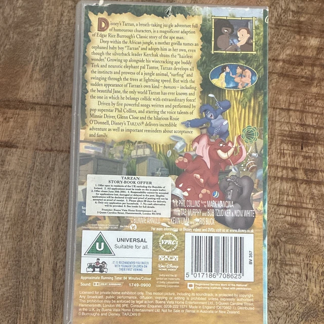 WALT DISNEY HOME Video Disney Classics Tarzan VHS Tape PAL U 1999 ...