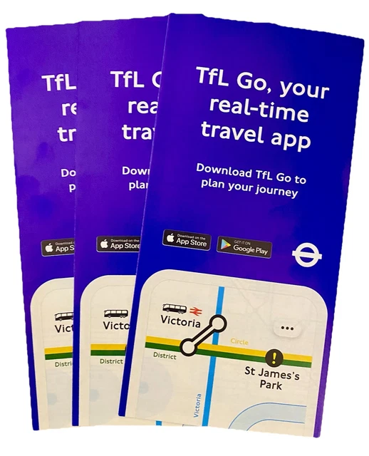 NEW CURRENT LATEST x3 December 2024 TfL London Underground Tube Maps $6 ...