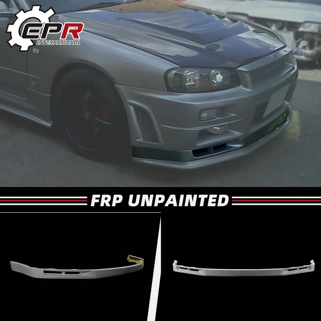 FOR NISSAN SKYLINE R34 GTR NSMO Style FRP Unpainted Front Bumper Lip ...