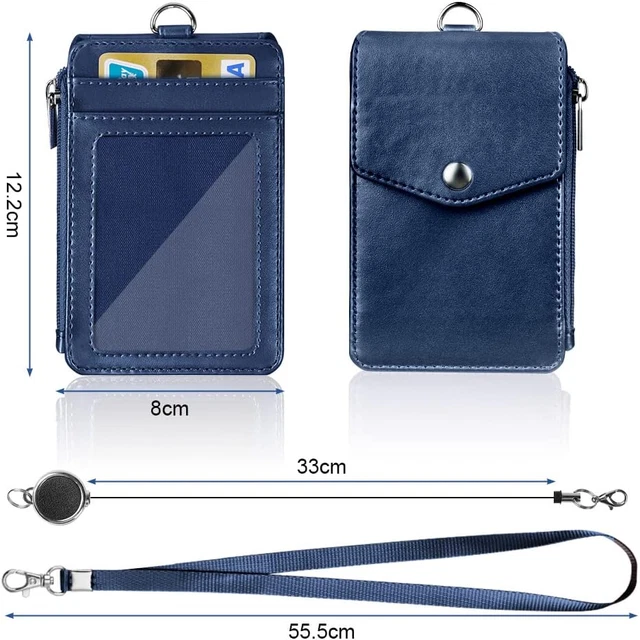 PORTA BADGE, PELLE PU, Carta D'Identità, Portafoglio per Carte Di ...