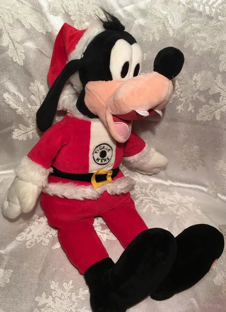 HALLMARK SANTA PLUSH Totally Ticklish Squeeze 16” Goofy Disney Mickey ...
