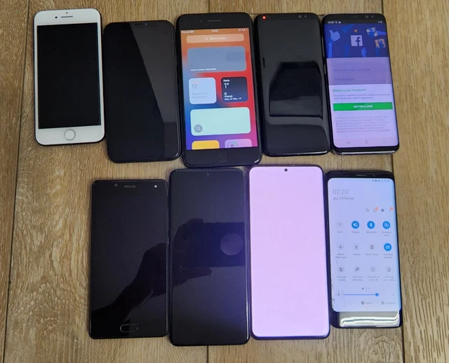 LOT TÉLÉPHONE PORTABLE HS ou semi HS / Apple Samsung / pour pièces ou réparation EUR 181,00 ...
