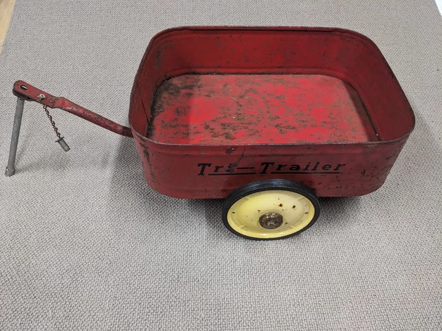 TRIANG PEDAL CAR TRI-TRAILER RED ORIGINAL 1950s 1960s VINTAGE TRACTOR ...