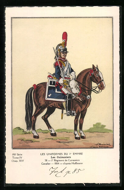 CPA LES UNIFORMES du Ier Empire, Les Cuirassiers, 1er Régiment de ...