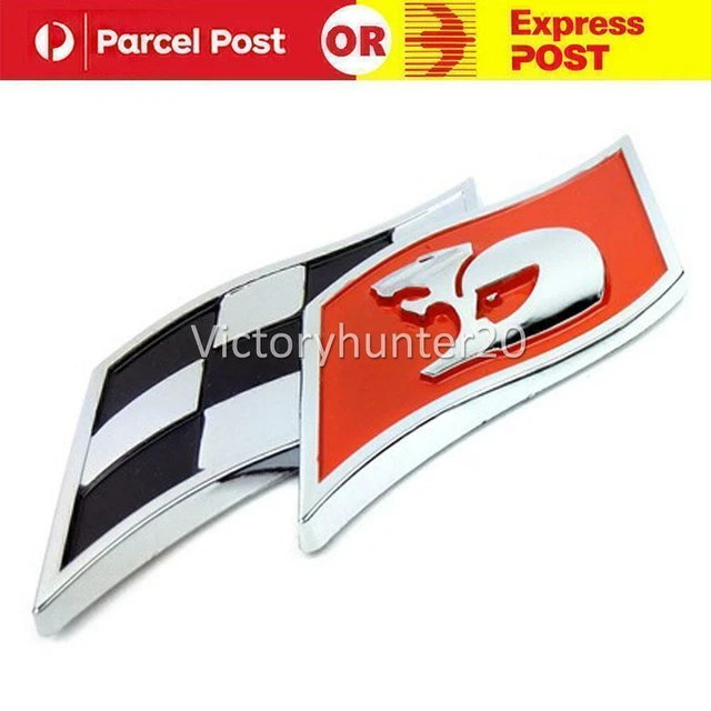 RED HSV RACING Flag Badge Emblem For Holden Commodore GTS R8 Clubsport ...